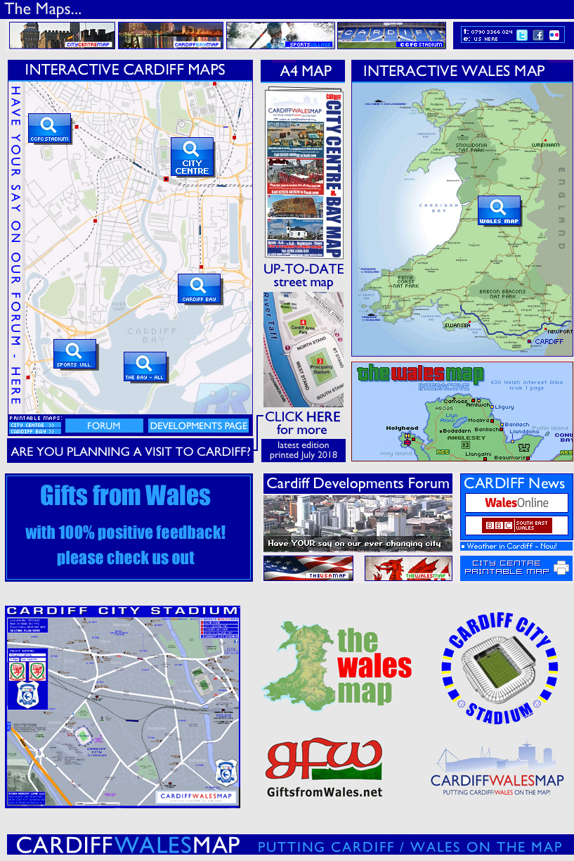 home page of Cardiff Wales Map